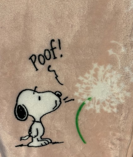 New Berkshire Peanuts Snoopy Dandelion Blowing “Poof” Throw Blanket 50 ...