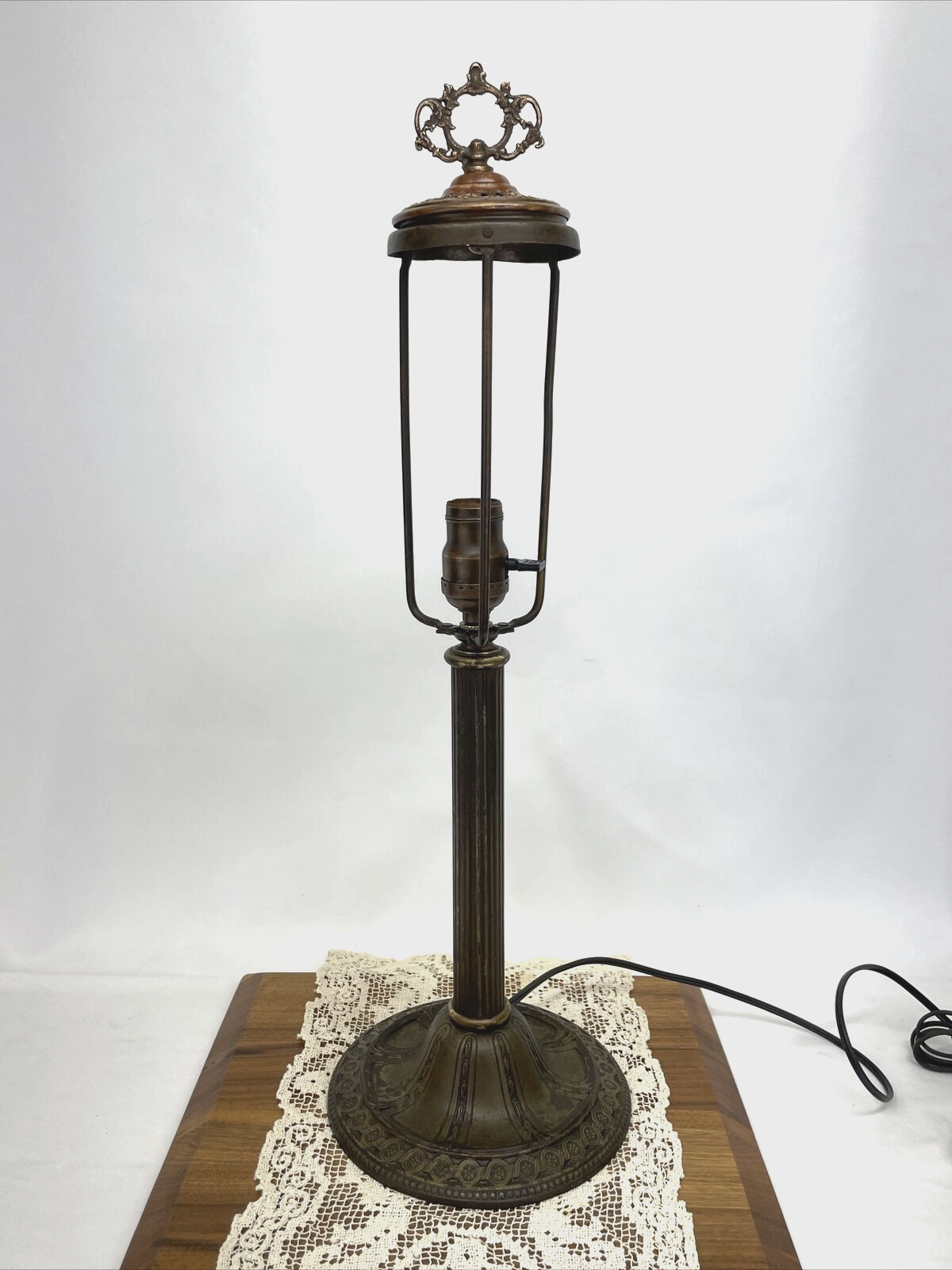 Antique Vtg MILLER Converted Gas Table Lamp Arts & Crafts Victorian ...