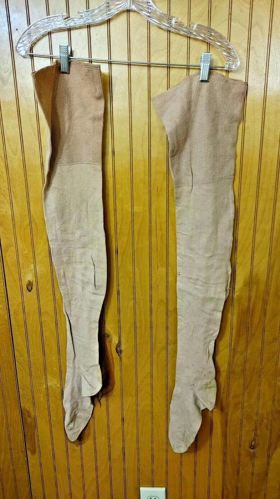 Antique Victorian Edwardian 35-inch Long Socks/Stocki… - Gem