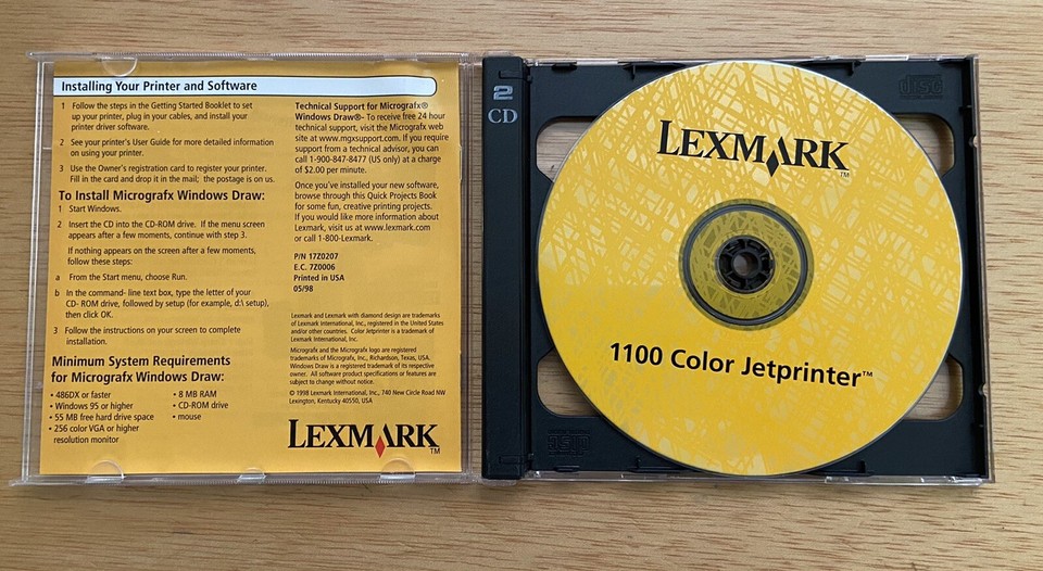 Lexmark 1100 Color Jetprinter Print Print Drier with Projects Book ...