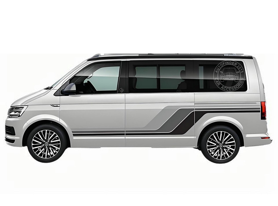 Retro Stripe Graphics Decal For VW California T6 Campervan Multivan ...