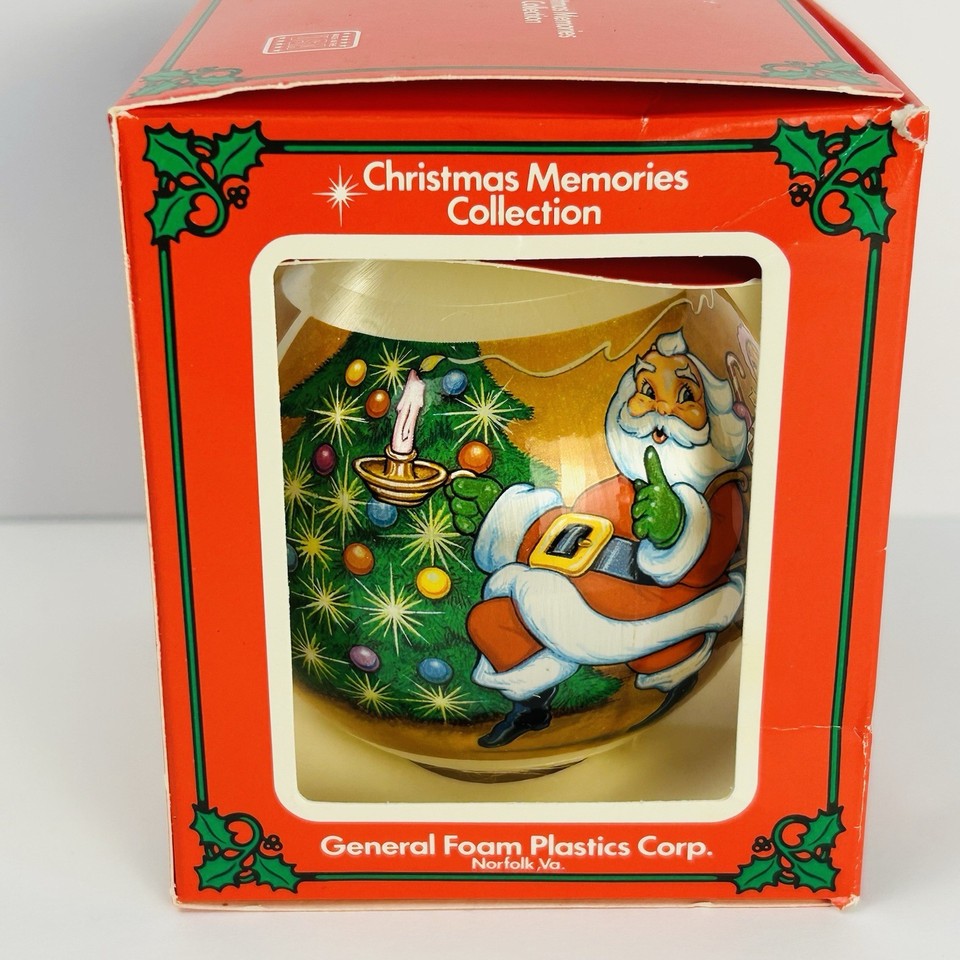 Christmas Memories Satin Ornament Santa 1995 Vintage In Box Made In USA ...