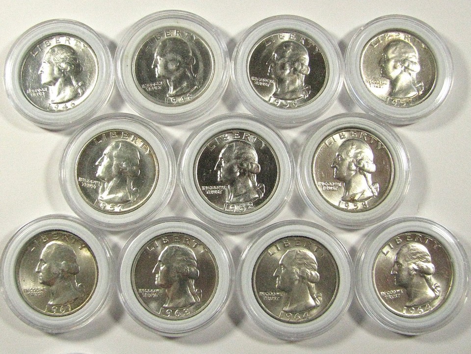 $4 Face Value Washington Quarters, 90% Silver Coins, 2.89 tr oz ASW ...