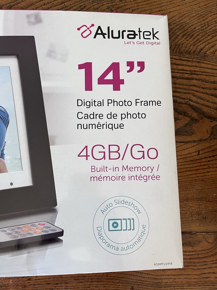 Aluratek 14" Widescreen LCD Digital Photo Frame Great Condition With ...