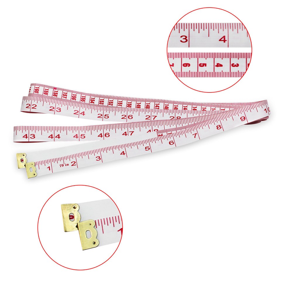 2pcs Body Measuring Ruler Sewing Cloth Tailor Tape Measure Soft Flat 79 ...