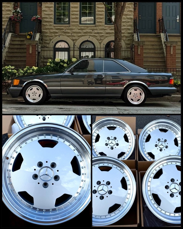 17 INCH MERCEDES RIMS WHEELS AERO HAMMER FIT 560SEL 560 SEC 17/8 17/9.5 ...