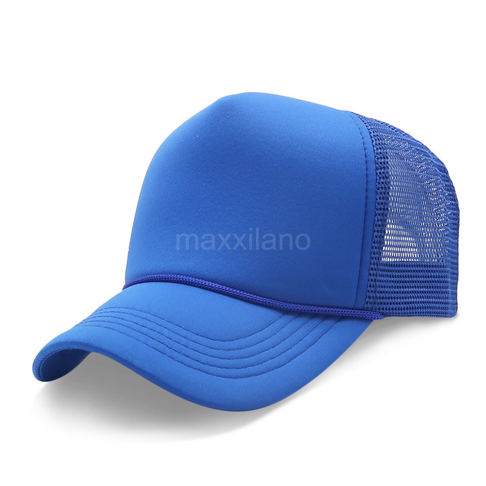 Trucker Hat Foam Mesh Baseball Cap Snapback Adjustable Plain Solid Men ...