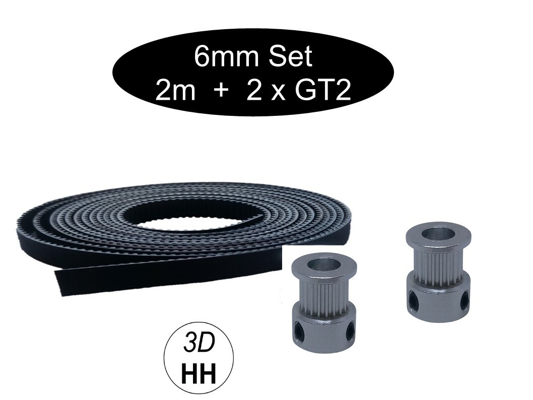 GT2 Set: 2 x GT2 Pulley 16Z (M2) + 2M GT2 (Y152) Band Versand gleicher ...