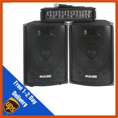 Pulse PMH200KIT 200w DJ PA System Kit Package Speakers & Mixer/Amp ...