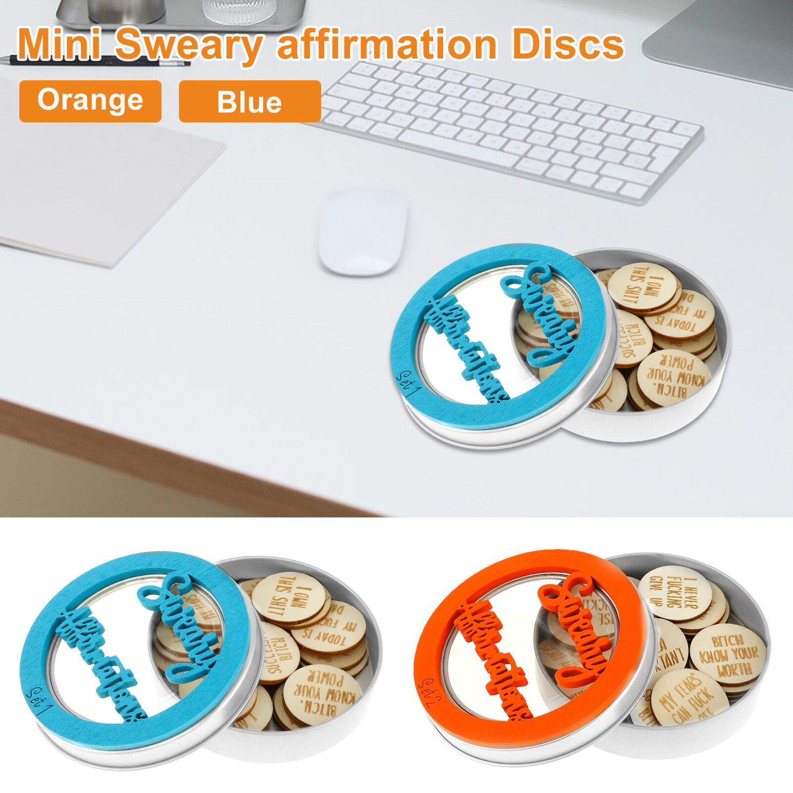 22Pcs Mini Affirmation Discs Wooden Motivational Card Positive ...