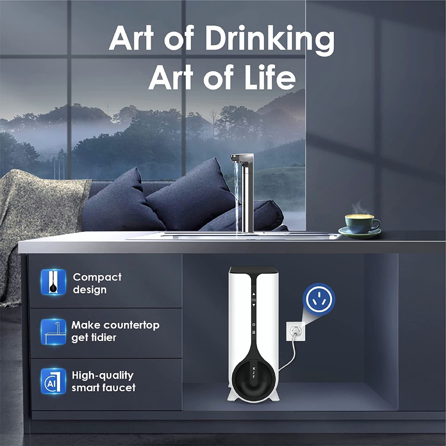 Waterdrop Instant Hot Water Dispenser Reverse Osmosis System, 600 GPD ...