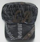 Denim Black LA Cadet Cap Hat Los Angeles NWT Distressed Cotton Hats ...
