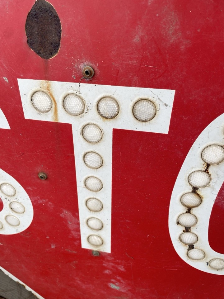 Vintage Stop Sign With Reflectors | eBay