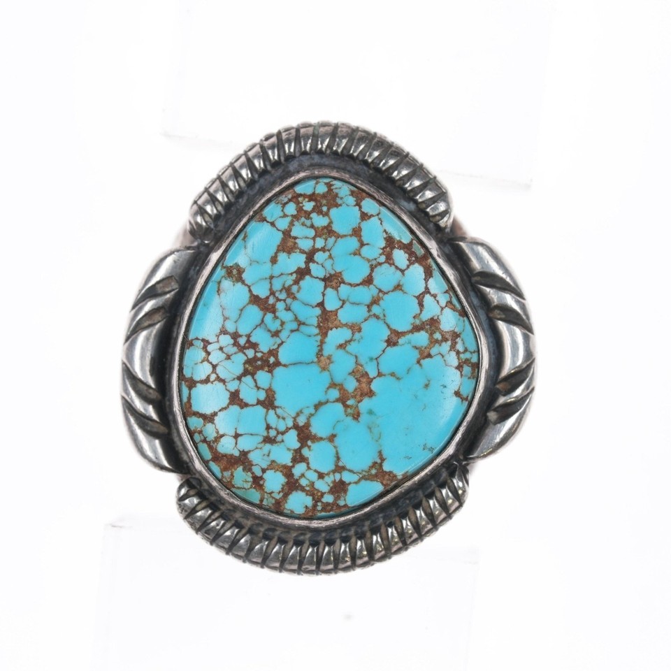 sz9 Carl Allen Begay (1912-1972) Navajo sterling #8 turquoise ring | eBay