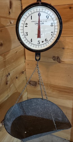 Vintage Country Chatillon 20 lbs Hanging Produce Scale with Bucket Type ...