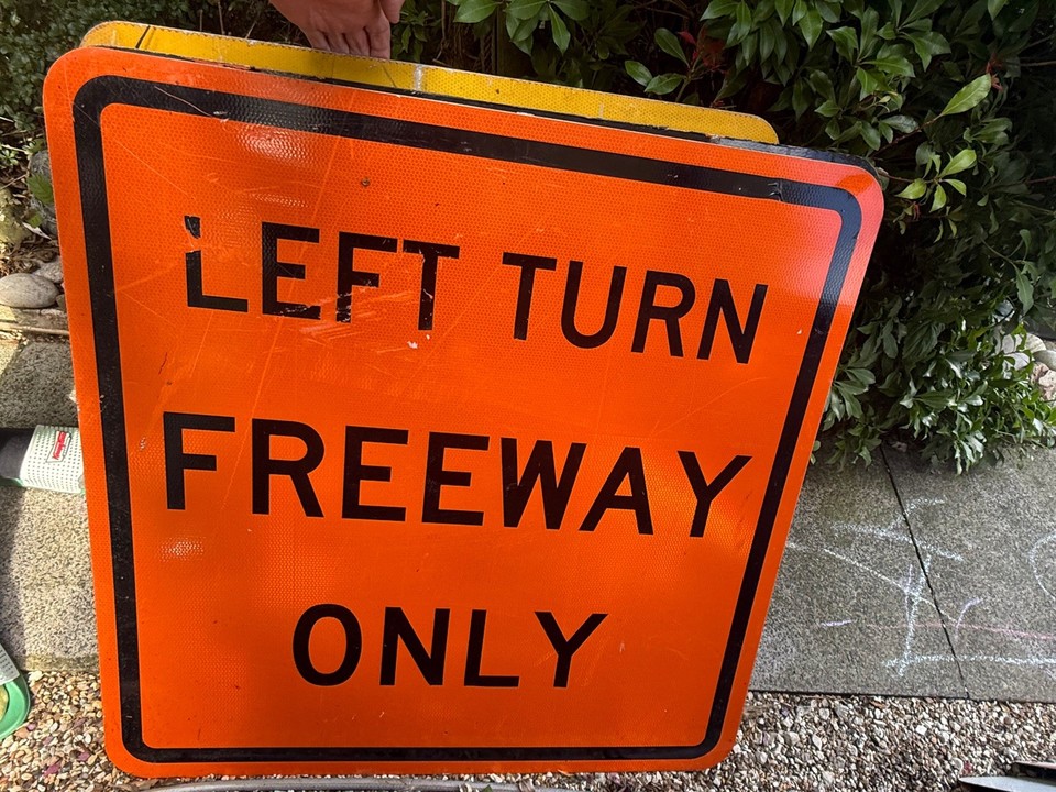 Large Genuine American USA Road Sign left turn freeway vintage | eBay UK