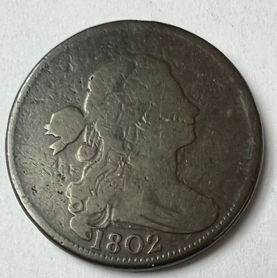 1802 DRAPED BUST LARGE CENT, HIGH GRADE COIN, FINE DETAILS BOLD DATE ...