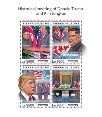 Donald Trump and Kim Jong-Un MNH Stamps 2018 Sierra Leone M/S | eBay