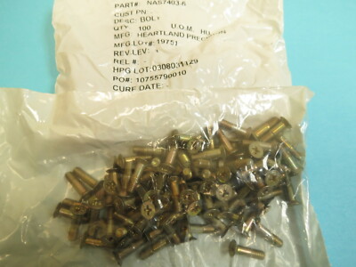 10-32 x .698 National Aerospace Standard NAS7503-6 Flat Head Screws ...