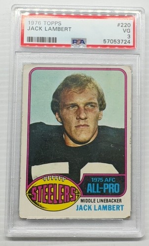 Football Card 1975 STCC Jack Lambert Rookie Card - #21 Pittsburgh ...