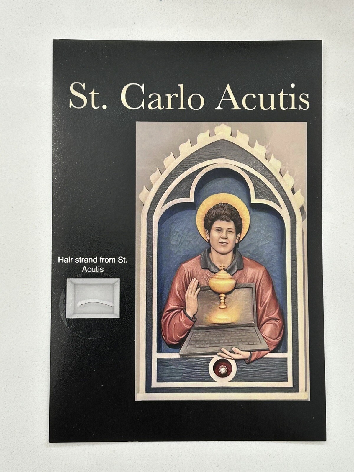 Saint Carlo Acutis hair strand Piece Relic | Grelly USA