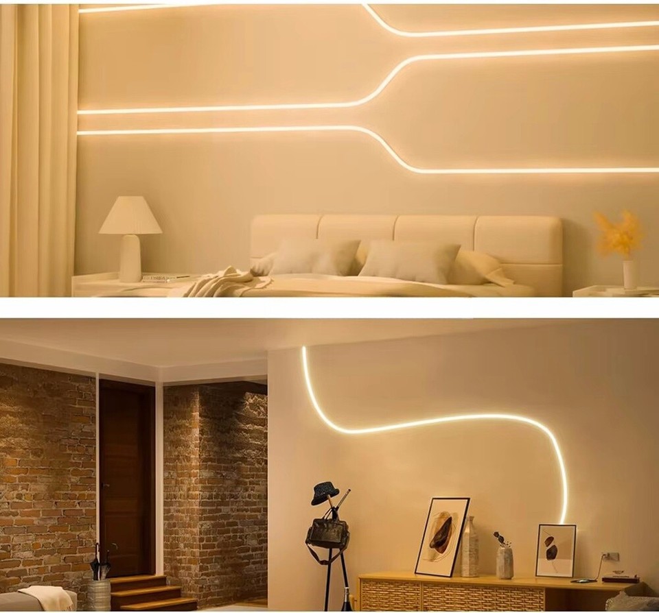 12x12mm IP67 Flexible LED Neon Light Strip Black Silicone LED Channel ...