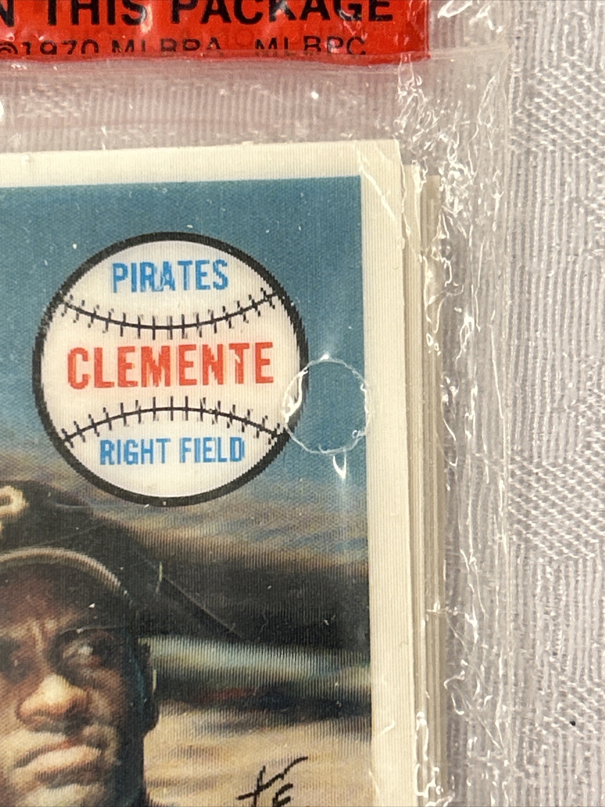 1970 Kelloggs 3D Roberto Clemente Unopened Retail Pack 6 Cards 2 Iron ...
