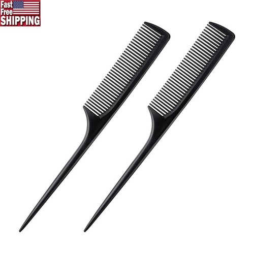 2 Pack Fine Tooth Rat Tail Comb Hair Sectioning Styling Teasing ...