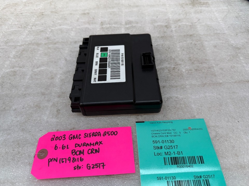 03 04 Chevrolet GMC 1500 2500 Duramax Corpo Controllo Modulo Bcm | eBay