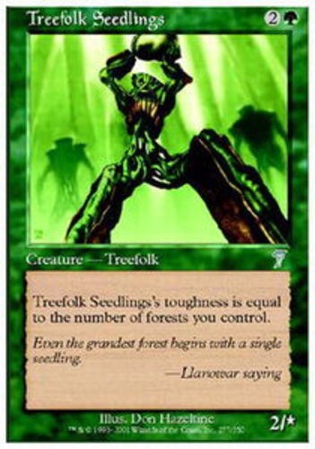 1x Treefolk Seedlings - Foil Moderate Play, English 7th Edition MTG ...