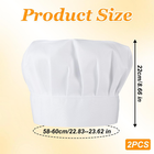 2 Pcs White Chef Hat,Adjustable White Chefs Hat,Unisex Kitchen Uniform ...