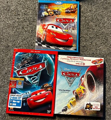 Disney Pixar Cars 1, 2 & 3 Blu-ray/dvd with slipsleeves Cars 3 target ...