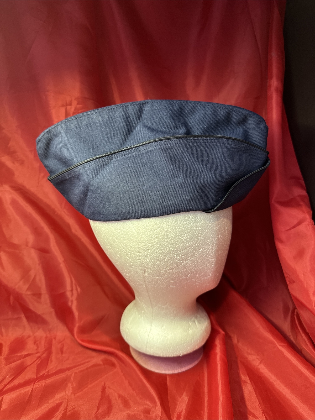 US Air Force Flight Ace Garrison Cap Hat Black Piping 7 1/8 AF Blue ...