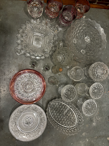 26 PIECE LOT VINTAGE GLASSWARE AUTHENTIC FOSTORIA, INDIANA, HAZEL ATLAS ...