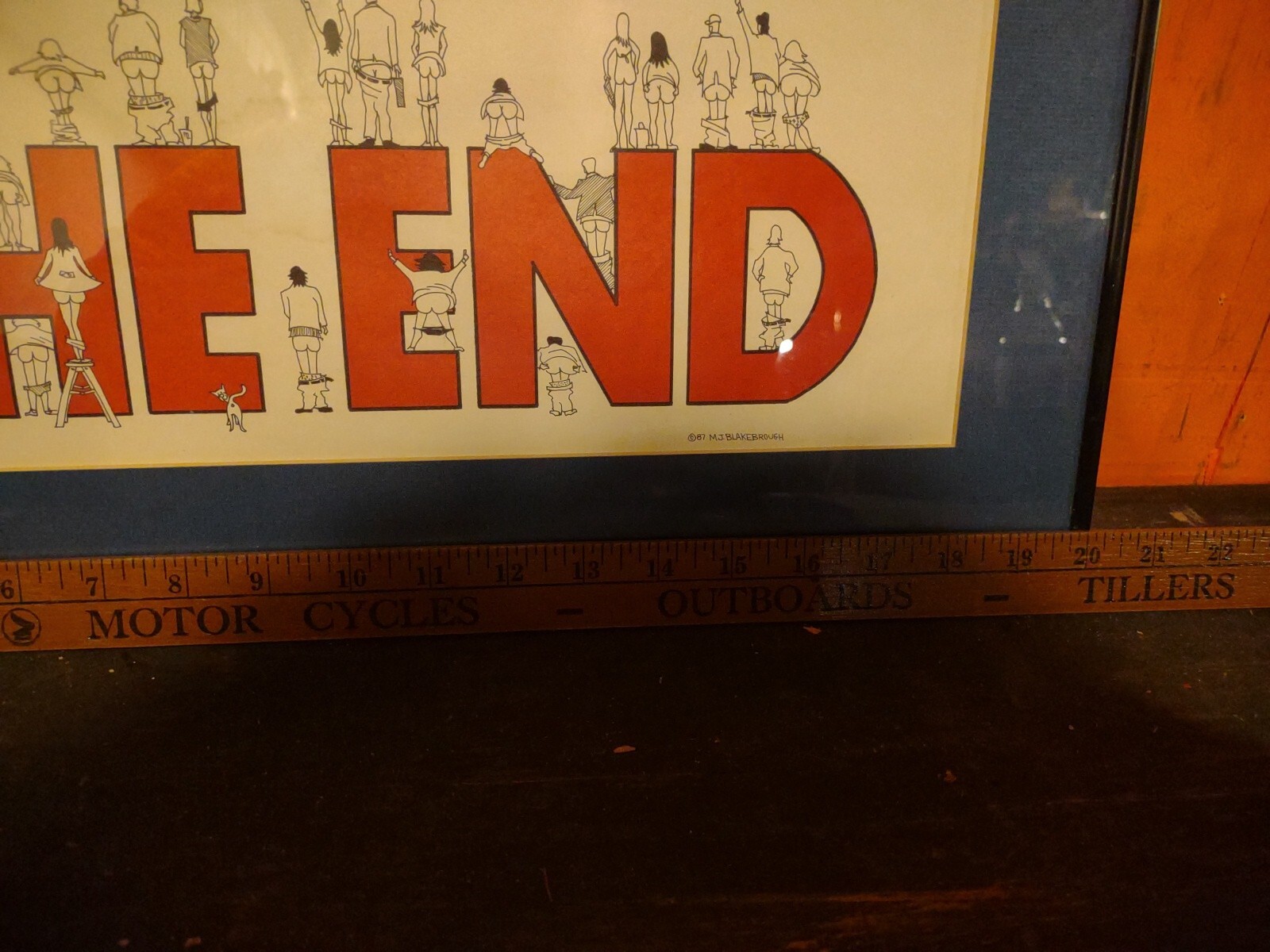 MJ Blakebrough "THE END" Matted Framed Comic Print Mooning Butts 10"x20 ...
