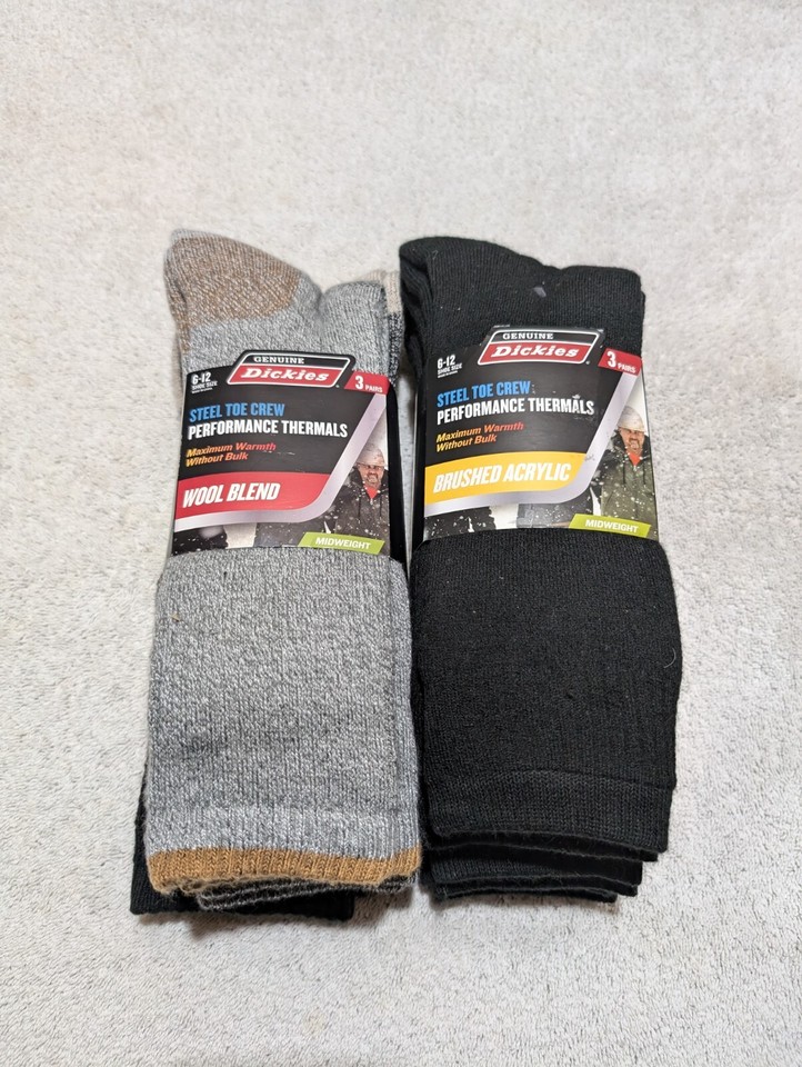 Dickies Heavy Duty Steel Toe Thermal Socks - 4 Packs - 12 Pairs - New ...
