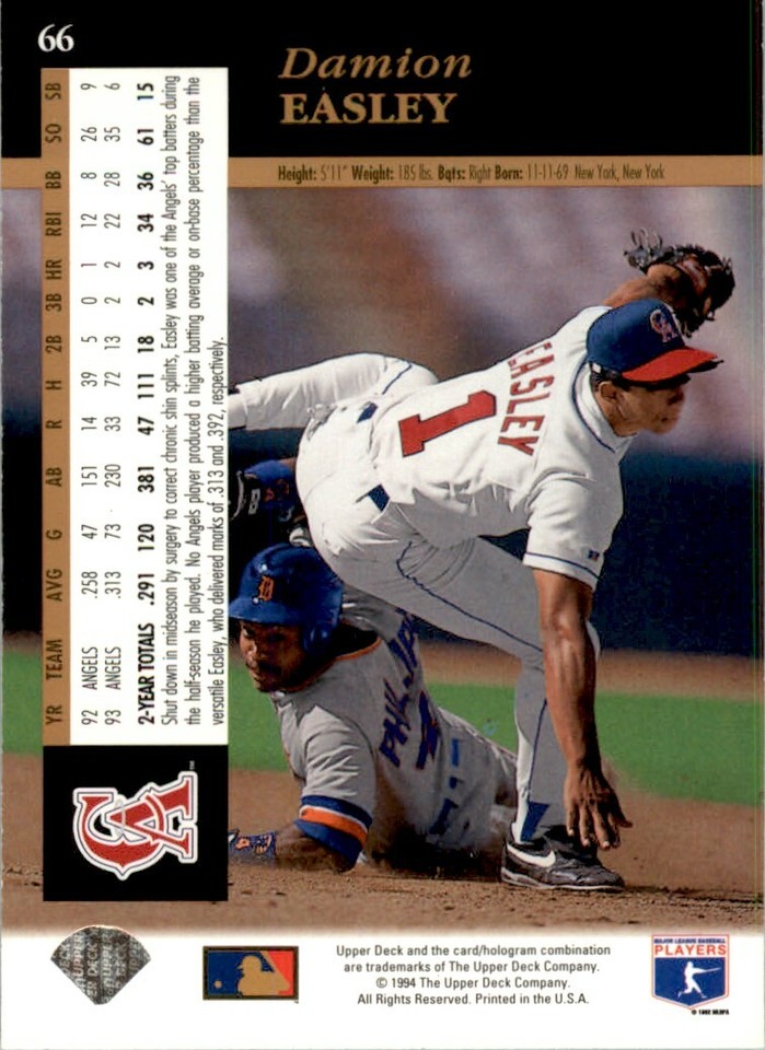 1994 Upper Deck MLB Damion Easley #66 | eBay