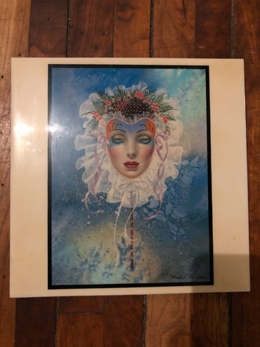 Mark E. Van Epps painting on a ceramic tile. Approximately 12” x 12” | eBay