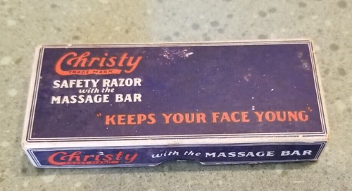 CHRISTY SAFETY RAZOR W/THE MASSAGE BAR IN BOX~BLADES~MANUAL *PILOT ...