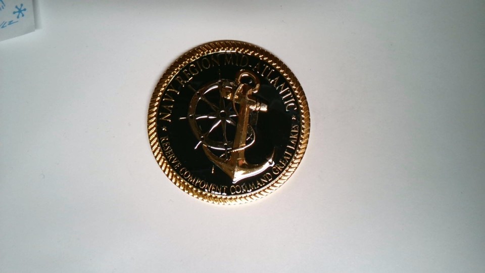CHALLENGE COIN US NAVY COMMANDER CAPT JOHN MOLINARI REGION MID ATLANTIC ...