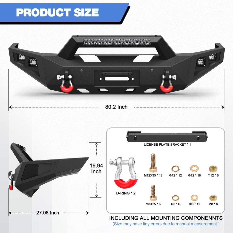 For 2017-2024 Nissan Titan Front Bumper With Winch Plate & Sensor Holes ...