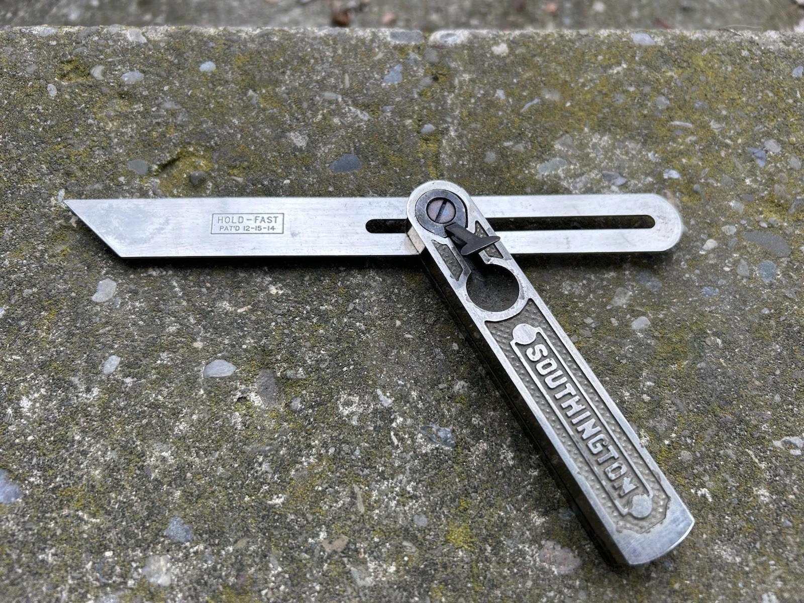 Vintage SOUTHINGTON Hold-Fast Iron Bevel Square, 1914 Patent | eBay