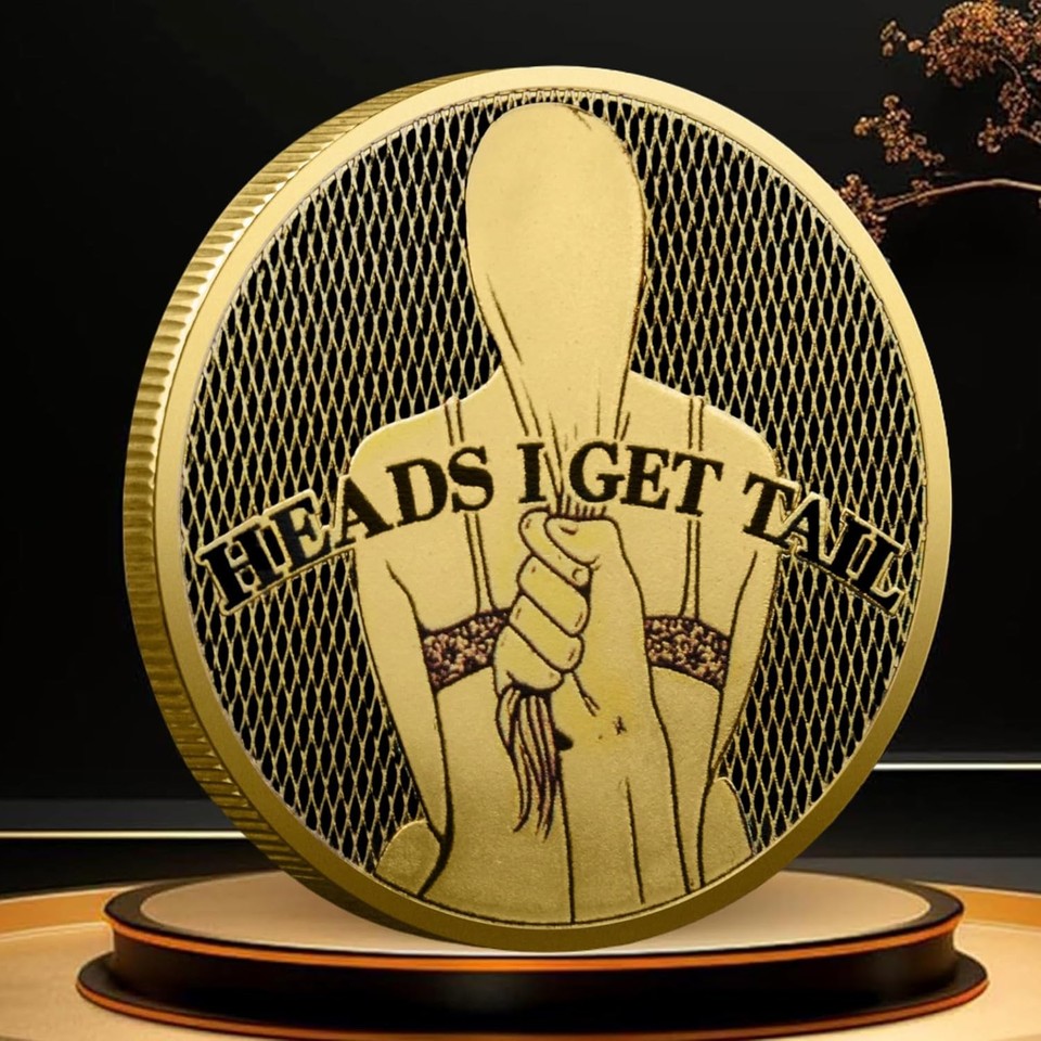 Funny Heads and Tails Challenge Coin – Double-Sided Lucky Token ...