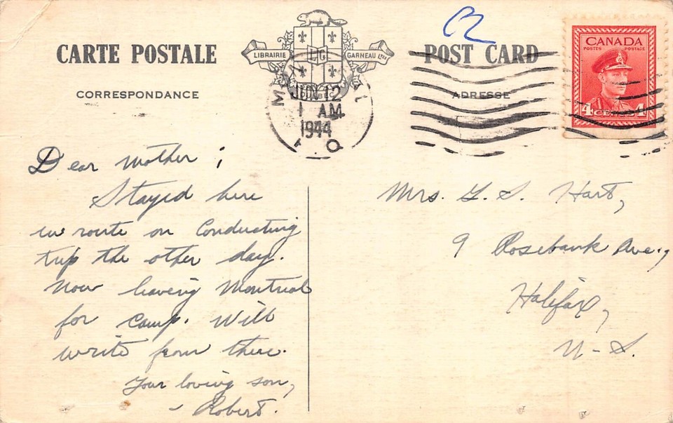 A848 Canada 1944 Chateau Frontenac Main Post office and Citadel Quebec ...