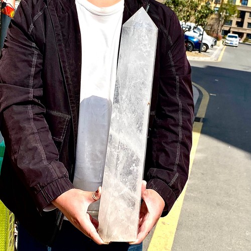 16.74LB Large natural crystal quartz products with white crystal pillar ...