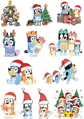 Bluey Christmas Wall & Window Stickers - High quality HD images (A5-A0 ...