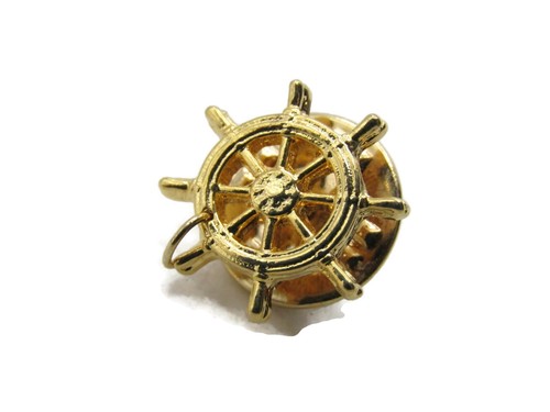 Ship Steering Wheel Pin Gold Tone | eBay