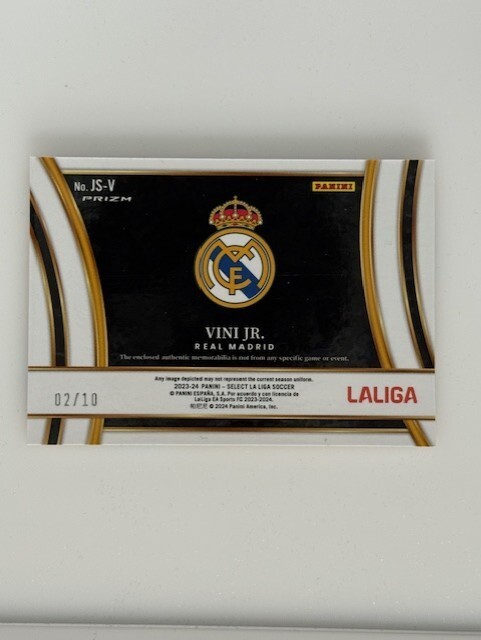 Vini Jr 2023-24 Panini Select La Liga Jumbo Jersey Patch Gold #/10 Real ...