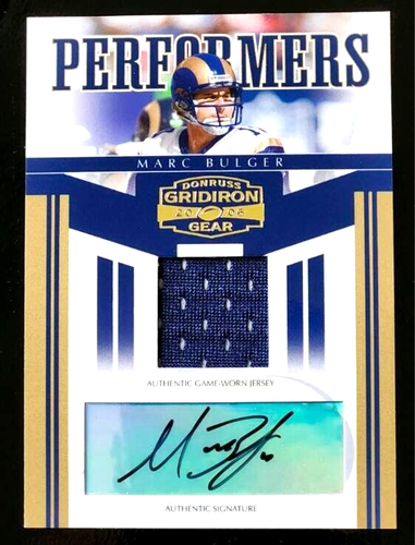 2006 Donruss Gridiron Gear Performers MARC BULGER AUTO /25 GAME WORN ...