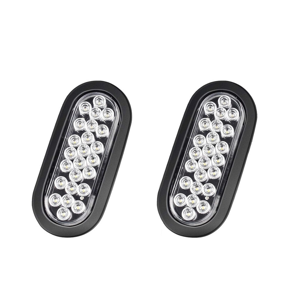 2x6" 24 LED Trailer Truck Reverse Backup Tail Lights w/Grommet Oval ...